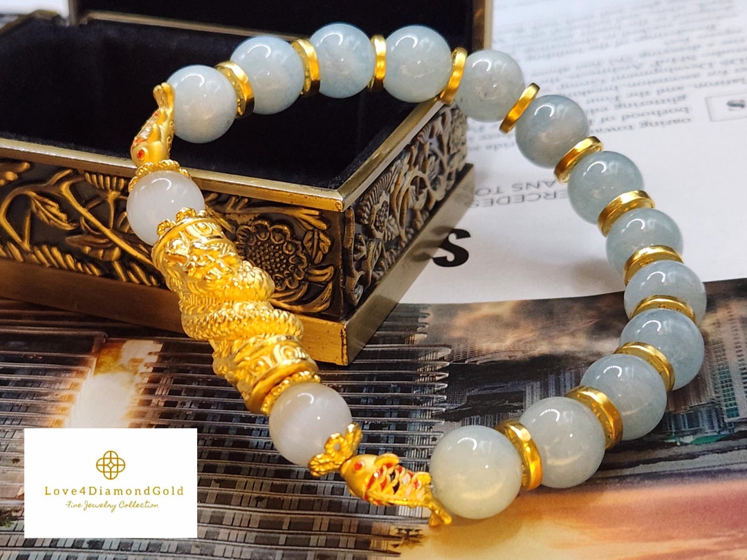 24K Real Gold Bracelet 24K Real Gold Dragon Bracelet 24K Koi Fish ...