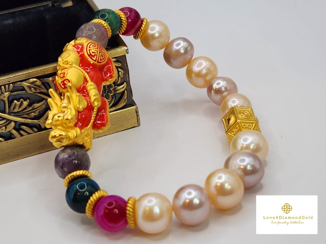 Real 24K Gold Pixiu Bracelet 24K Real Feng Shui Bracelet 24K Gold ...