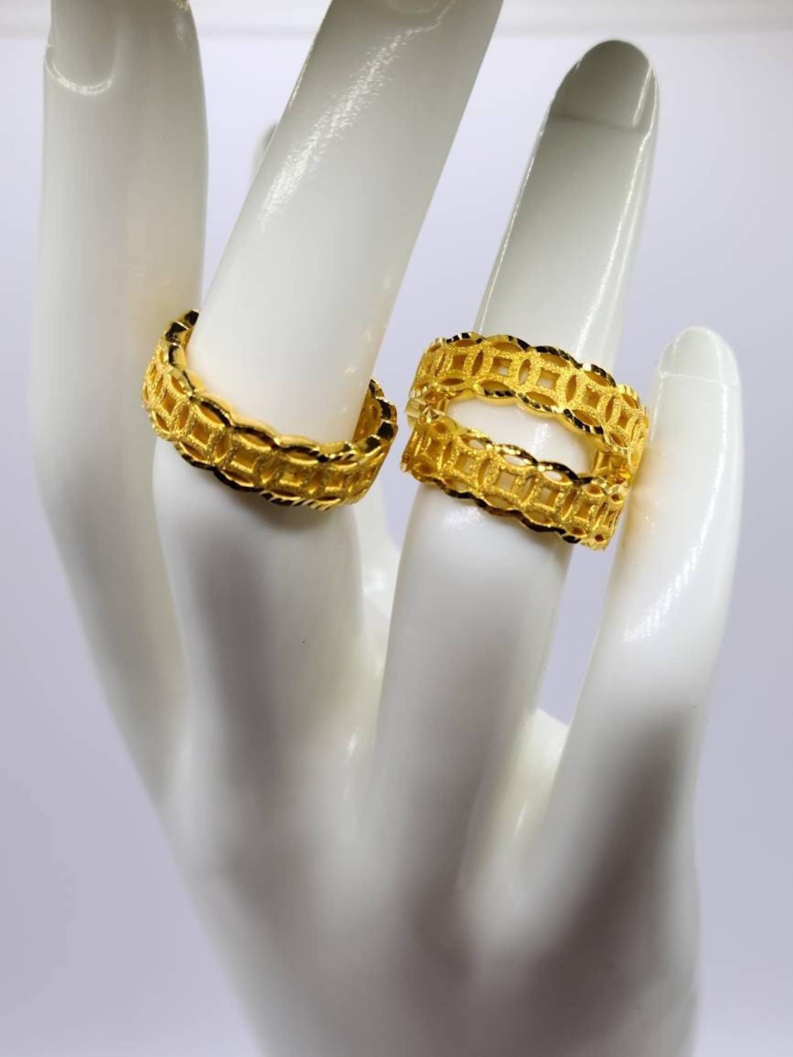 24K Real Pure Gold Ring 24K Gold Money Ring 24K Band Ring 24K Coin Ring ...