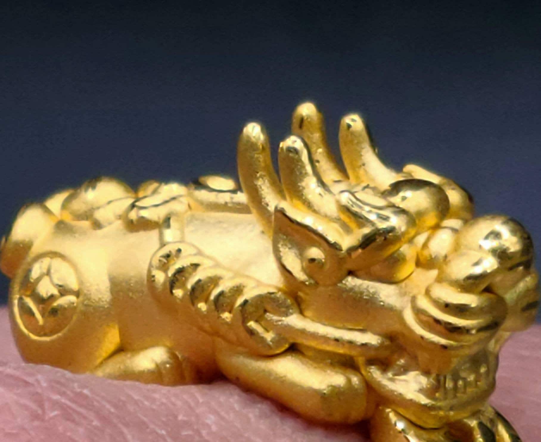 Real Pure Gold Ring 24K Gold Pixiu Ring 24K Coin Ring Mantra - Etsy