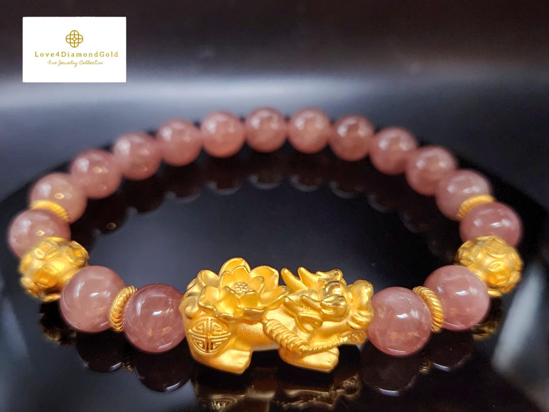 Real 24K Gold Pixiu Bracelet Real Feng Shui Bracelet 24K Wealth ...