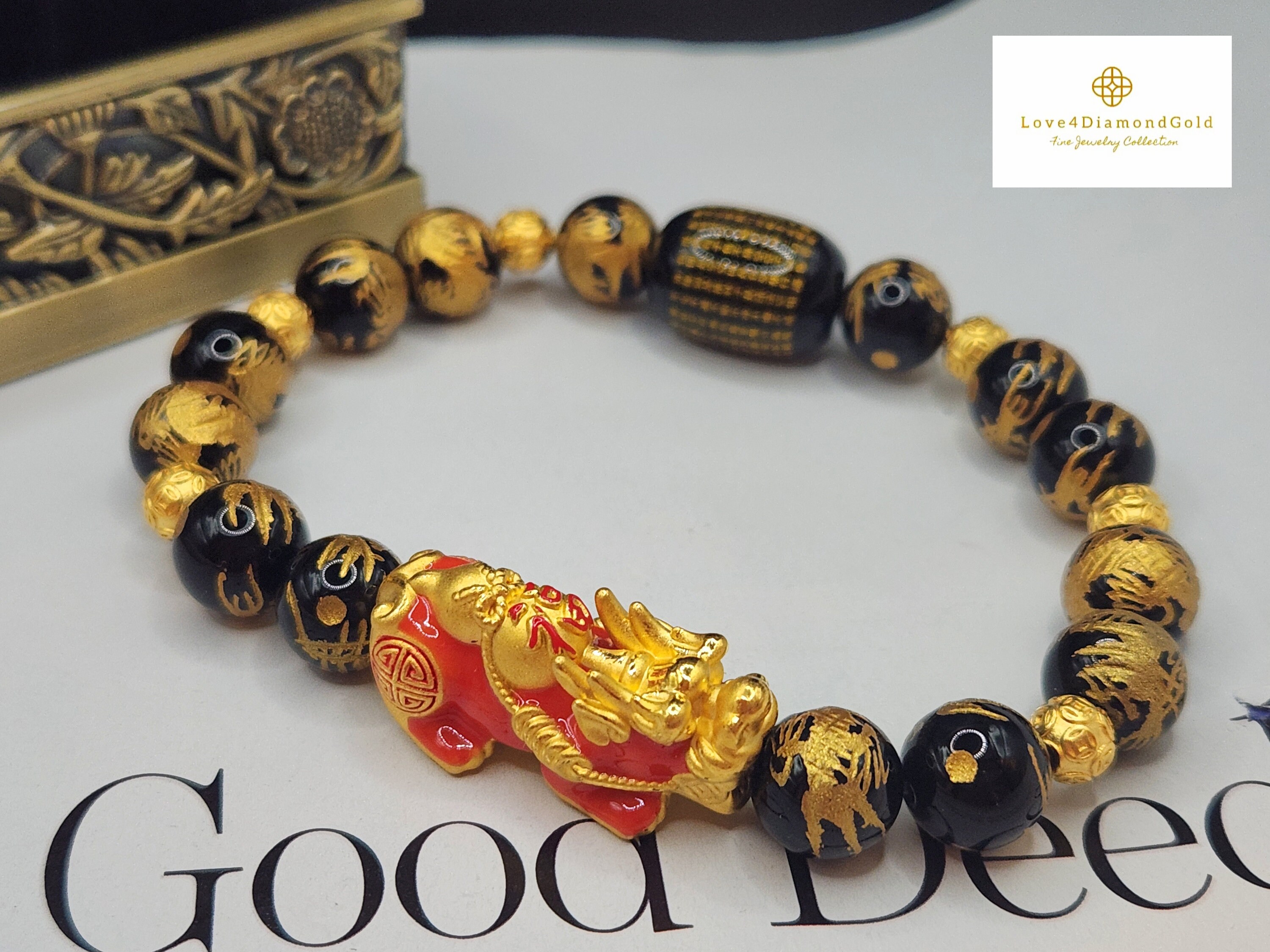 Real 24K Gold Pixiu Bracelet 24K Real Feng Shui Bracelet 24K Pixiu ...