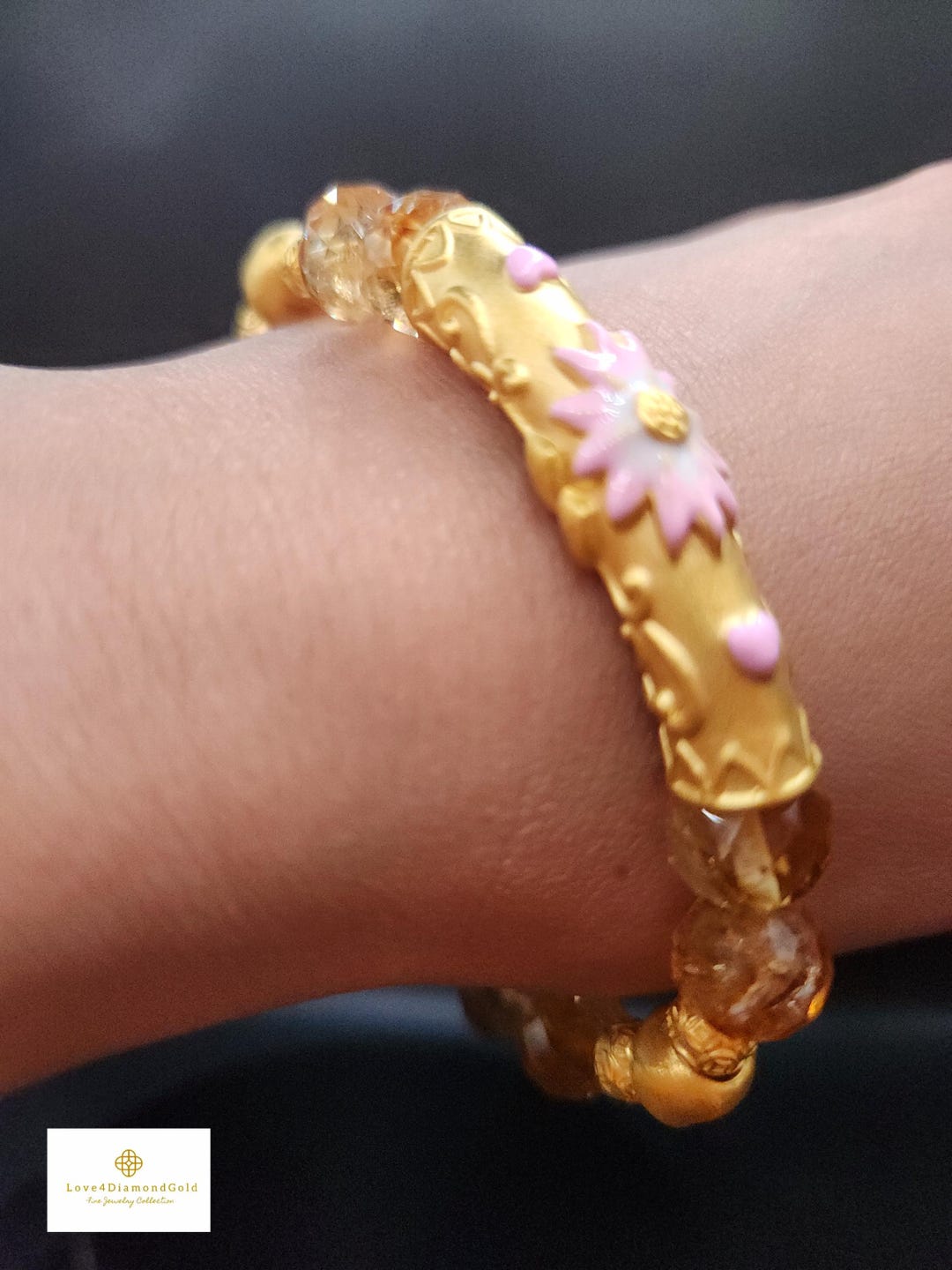 Genuine 24K Gold Lotus Bracelet Feng Shui Bracelet Lucky Bracelet : 24 ...