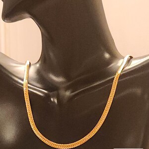 22 Real 18K Snake Chain Necklace 18K Gold Cobra Chain Necklace Solid ...