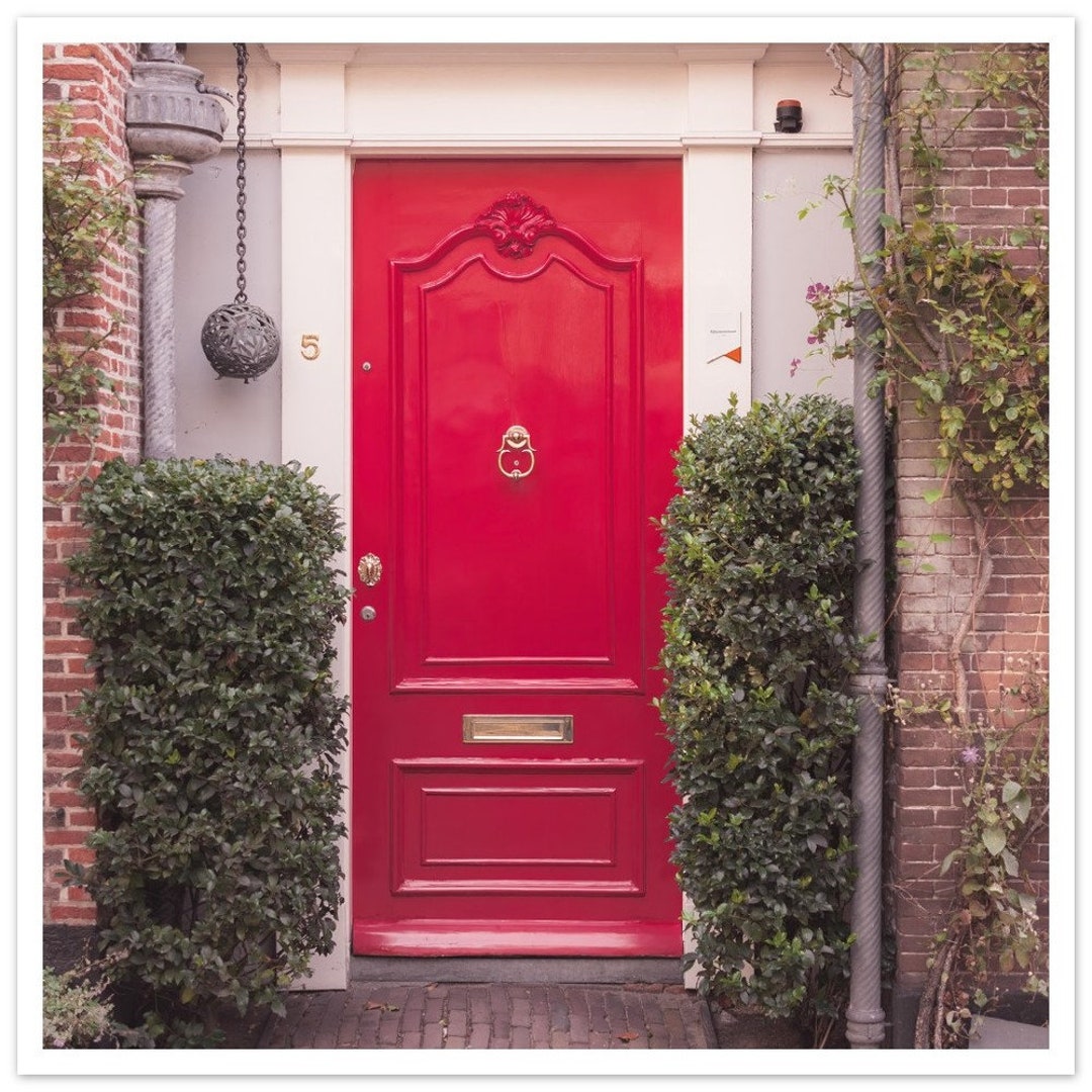 Red Door Number 5: Elegant Wall Art Photo Perfect Home Decor Gift ...