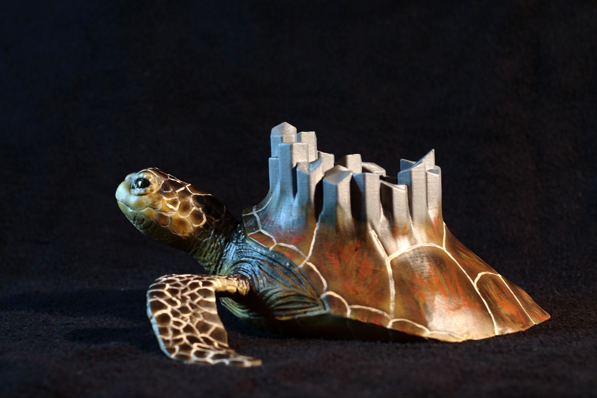3D Printed Hand Painted Original Sea Turtle Pot - Etsy