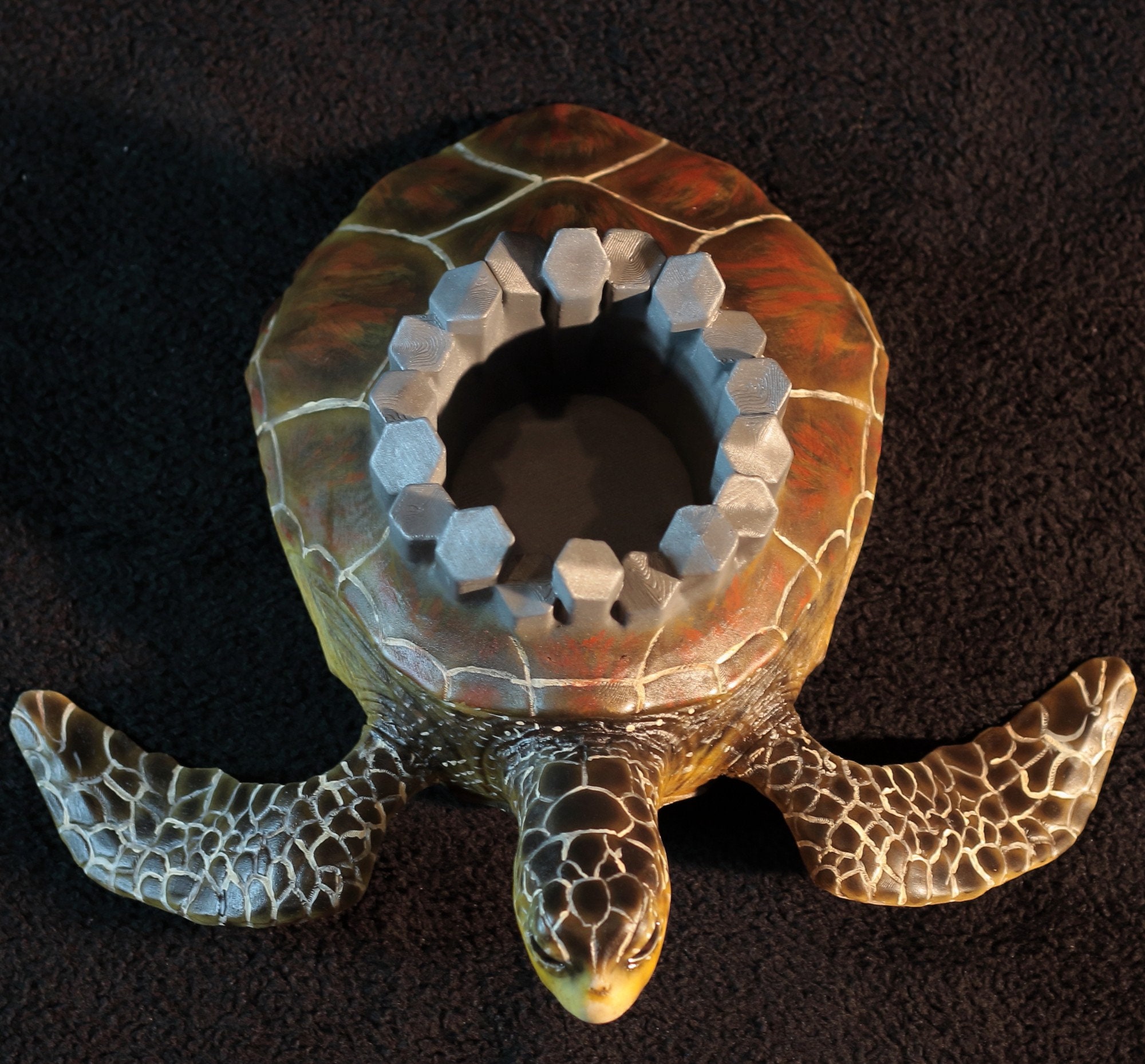 3D Printed Hand Painted Original Sea Turtle Pot - Etsy