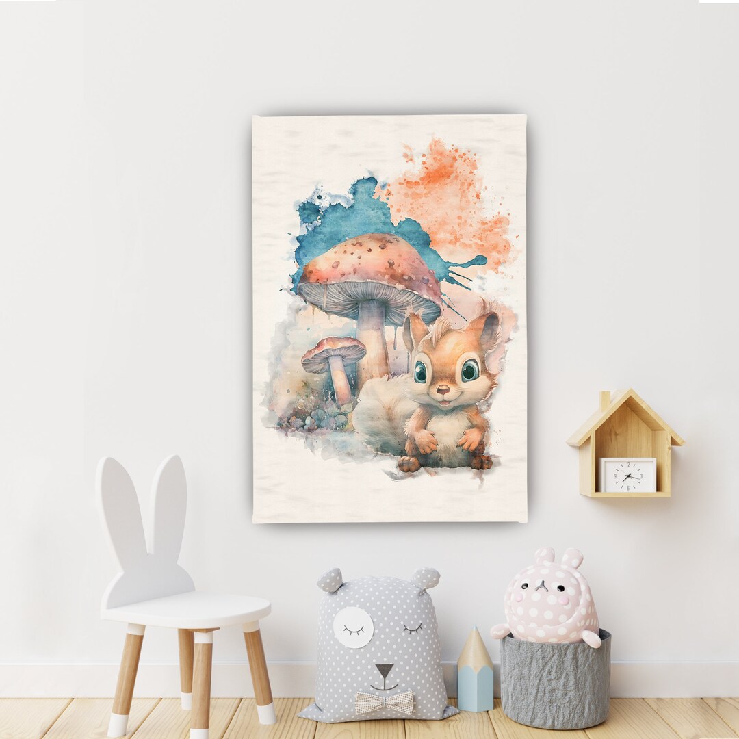 Nursery Wall Art / Forest Room Decor / Woodland Decoration / Suirrel ...