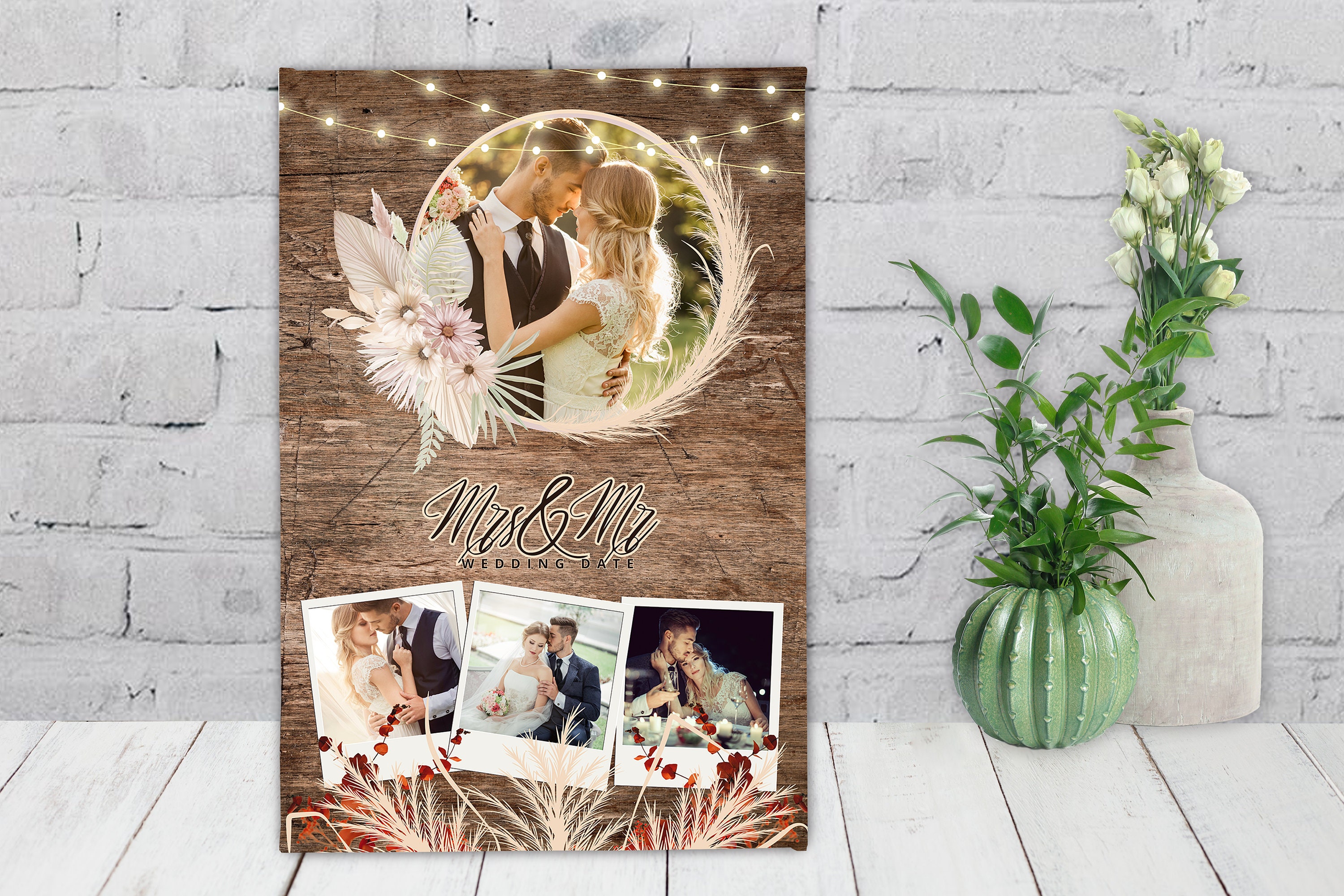 Farmhouse Wedding Collage Display Multiple Photos Rustic Collage for ...