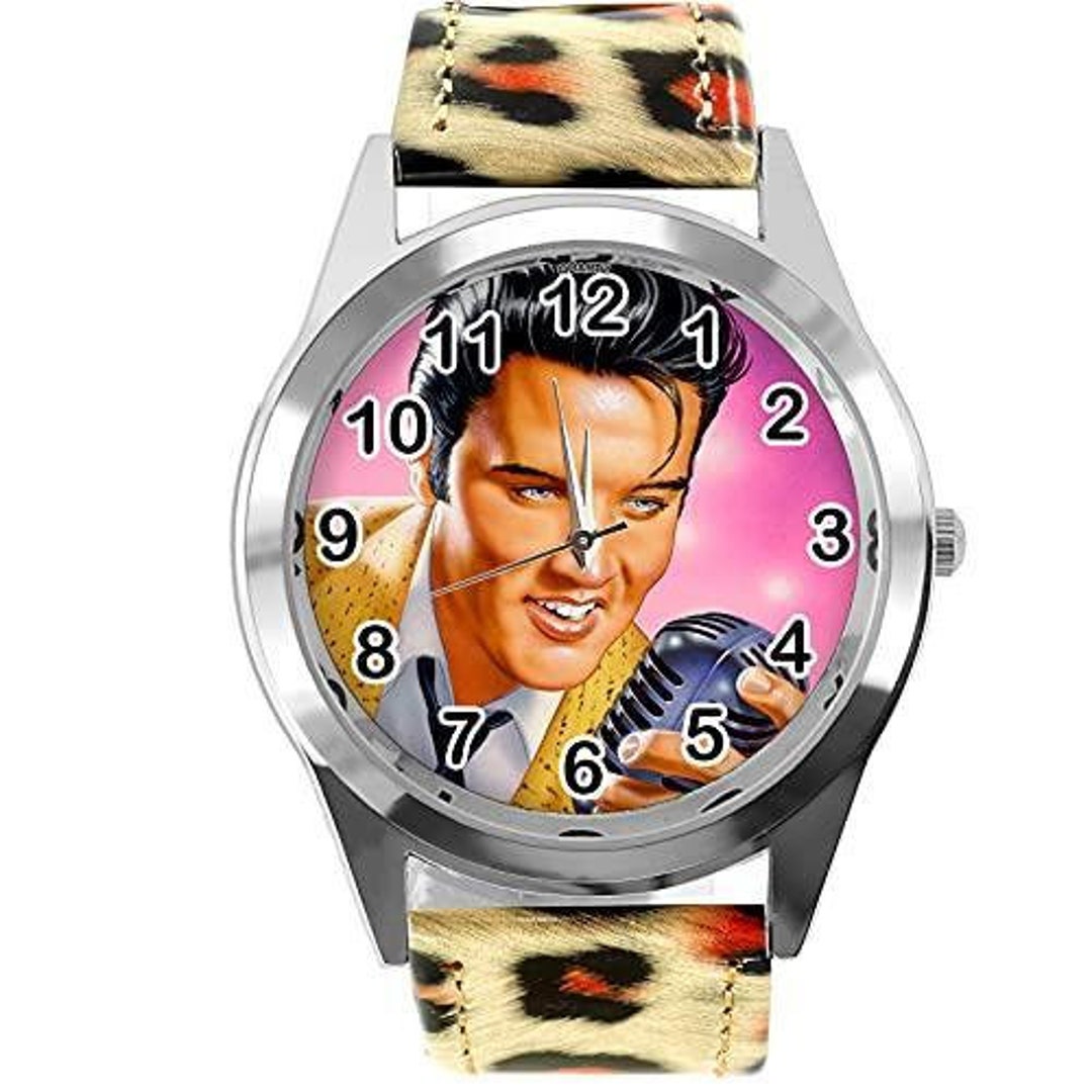 Leopard Print Leather Round Watch for Rock and Roll Fans E1 - Etsy
