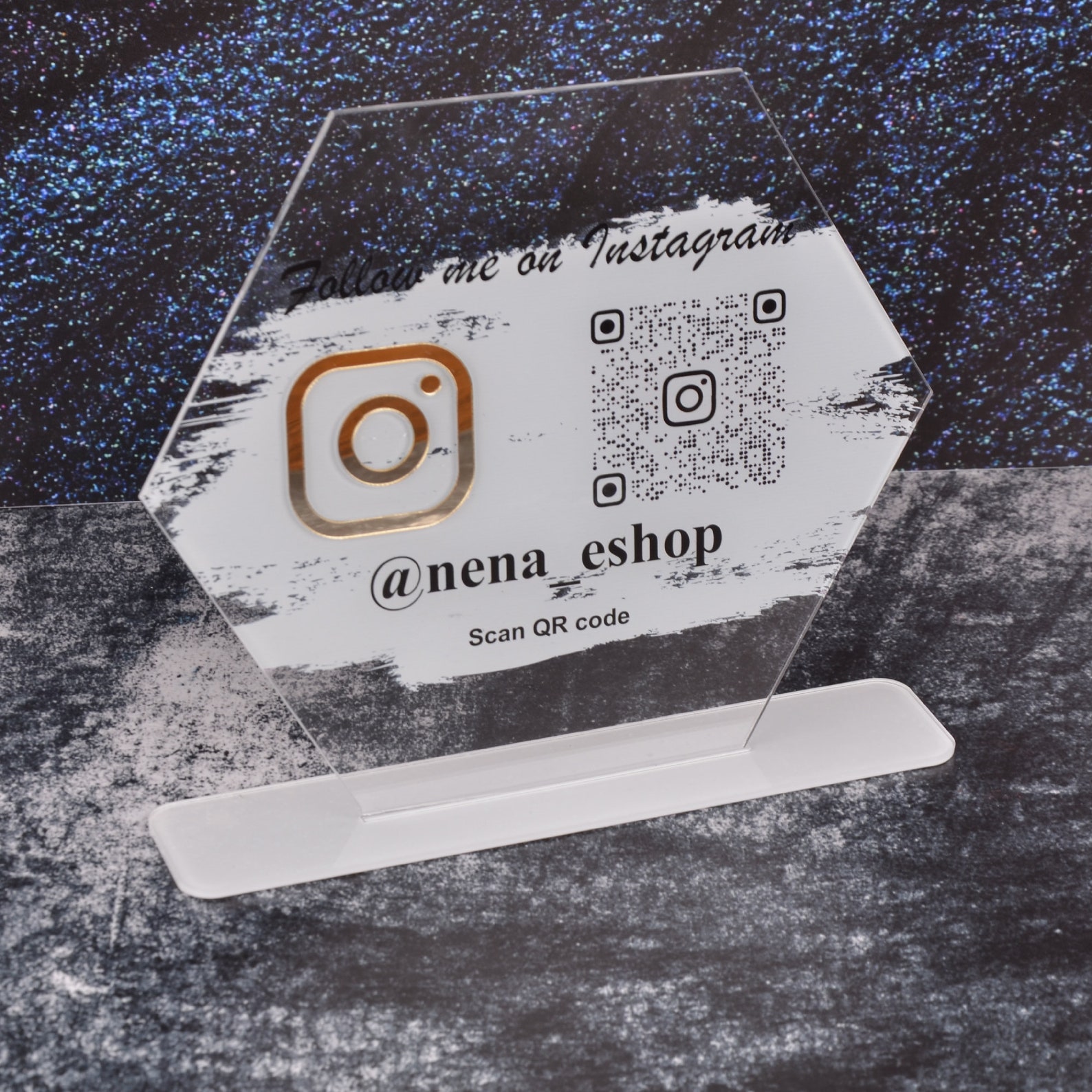 Social Media Acyrlic Qr Code Sign Instagram Handle Sign - Etsy