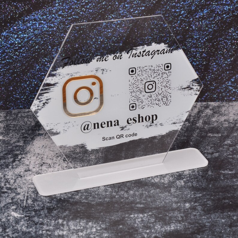 Social Media Acyrlic Qr Code Sign Instagram Handle Sign - Etsy
