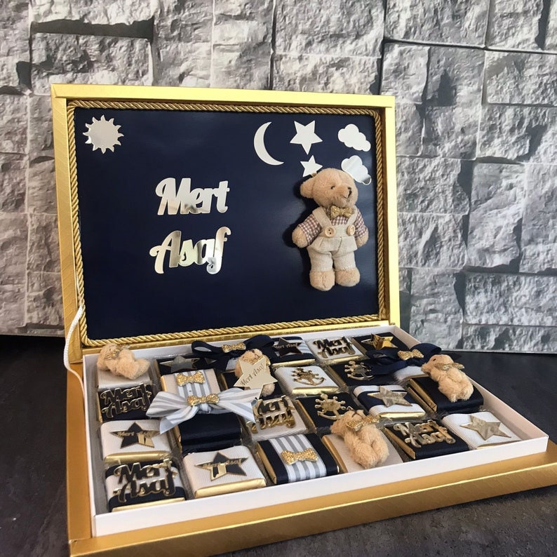 Baby Shower Favor for Boys , Personalized Chocolate Design With 48 Pcs ...