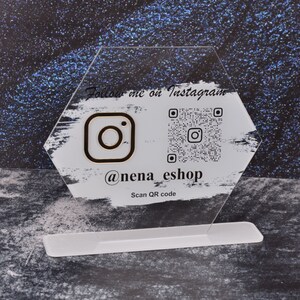Social Media Acyrlic Qr Code Sign, Instagram Handle Sign, Business ...