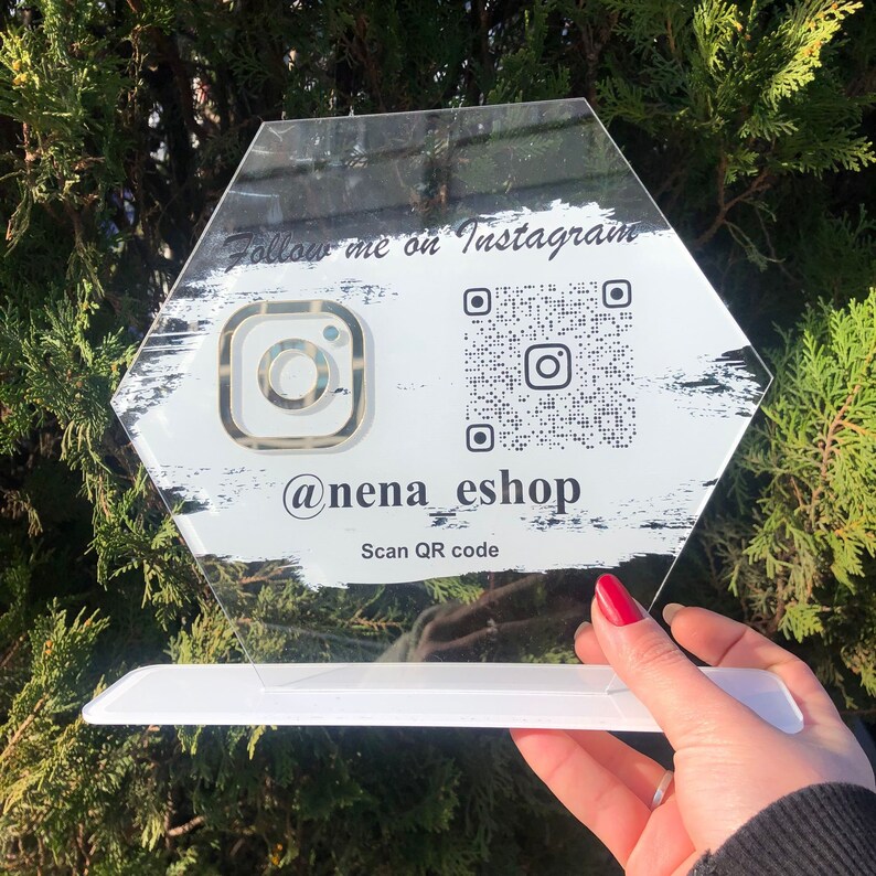 Social Media Acyrlic Qr Code Sign Instagram Handle Sign - Etsy