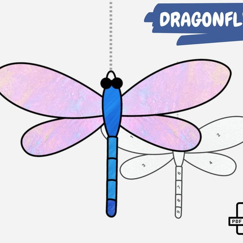 Beginner Stained Glass Pattern Dragonfly Suncatcher Pattern - Etsy Canada
