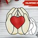 Heart Hands Stained Glass Pattern • Heart in Hands Love Suncatcher ...