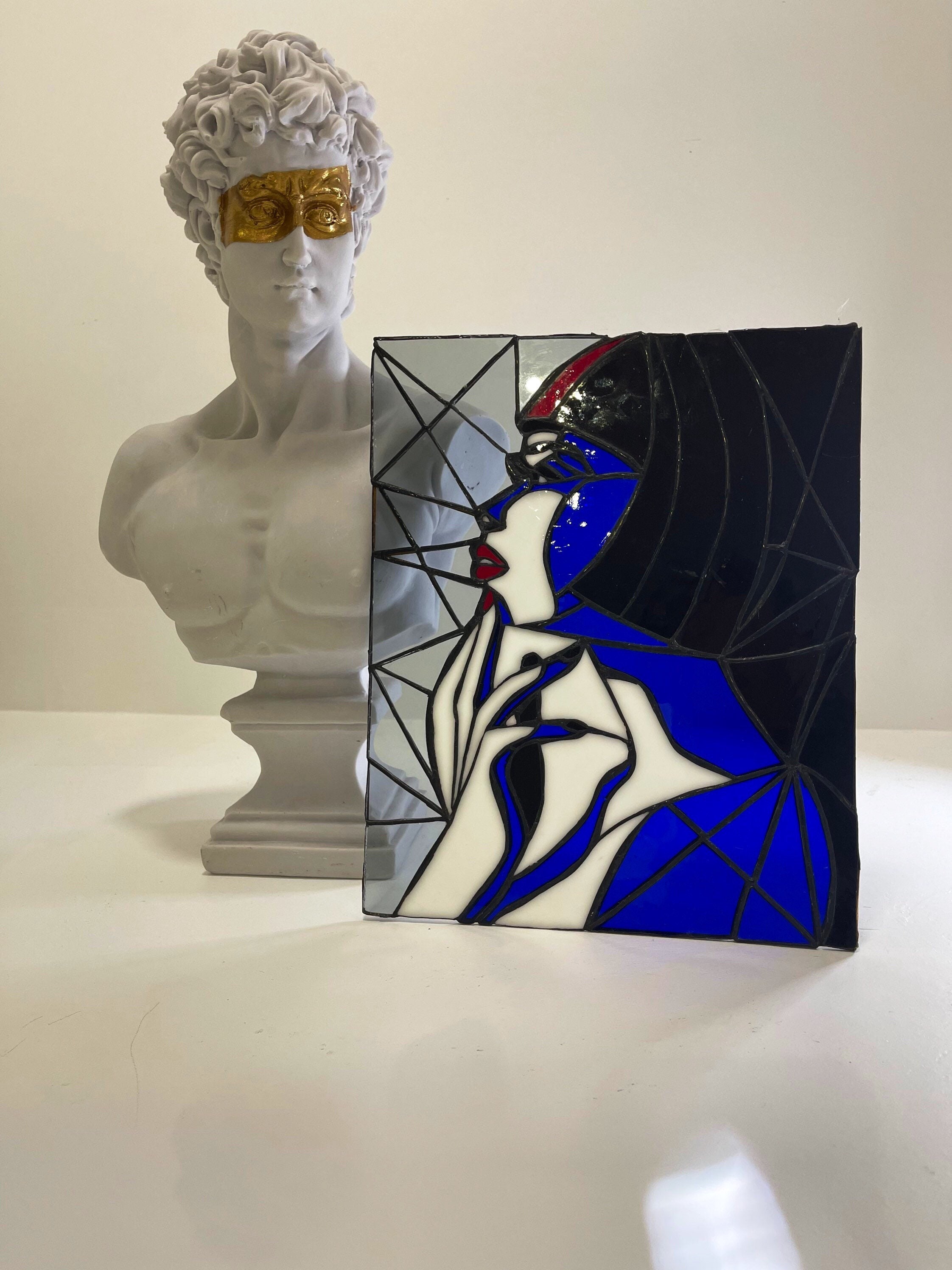 Stained Glass Women, Stained Glass Girl Panel, Glass Art Decor - Etsy