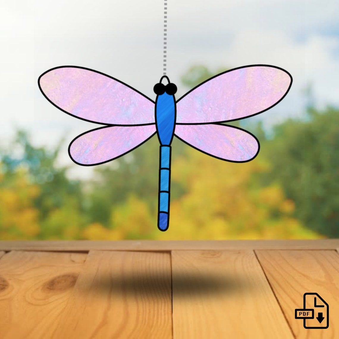 Dragonfly Suncatcher Stained Glass Pattern • Easy Beginner Project ...