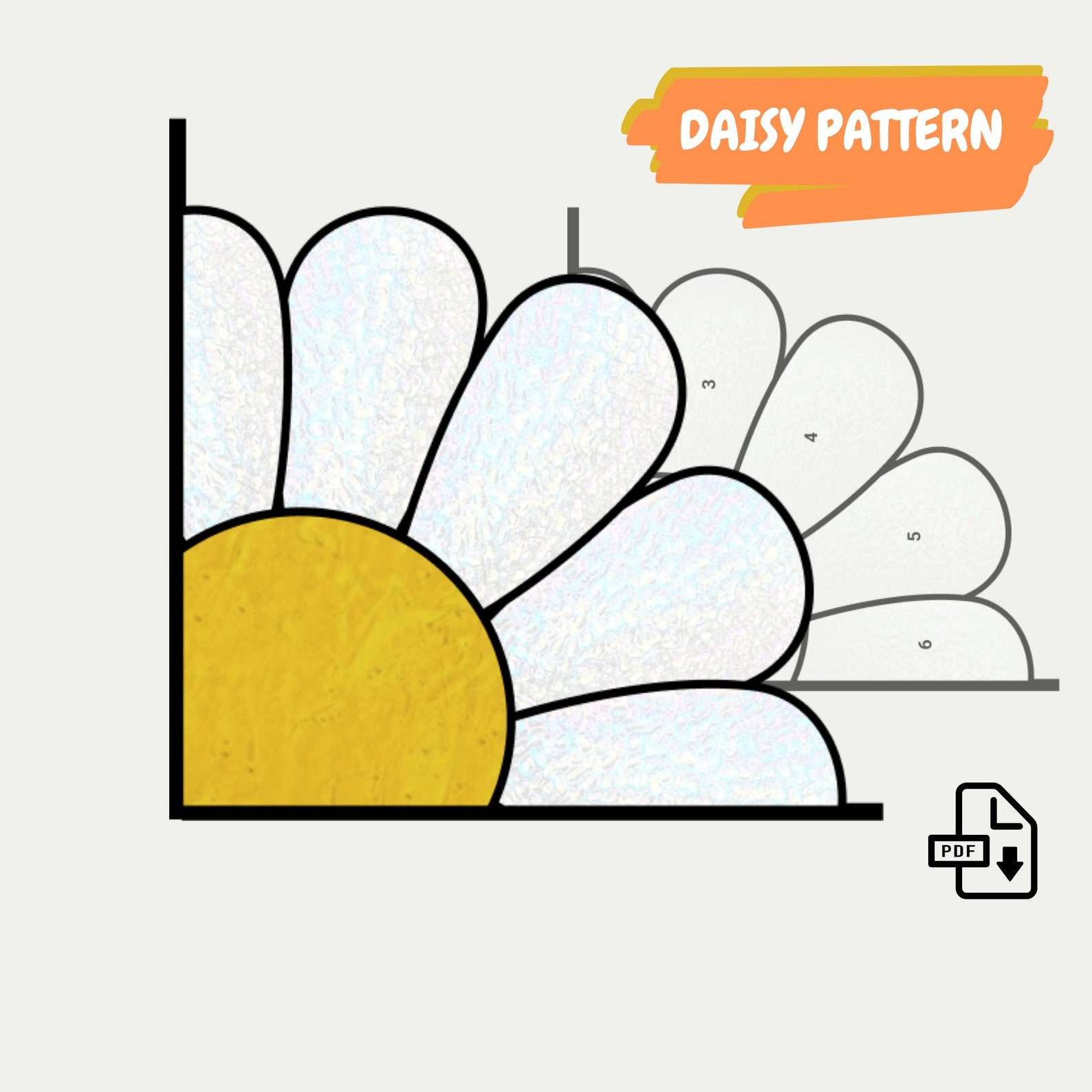 Daisy Corner Pattern Stained Glass Suncatcher Beginner - Etsy