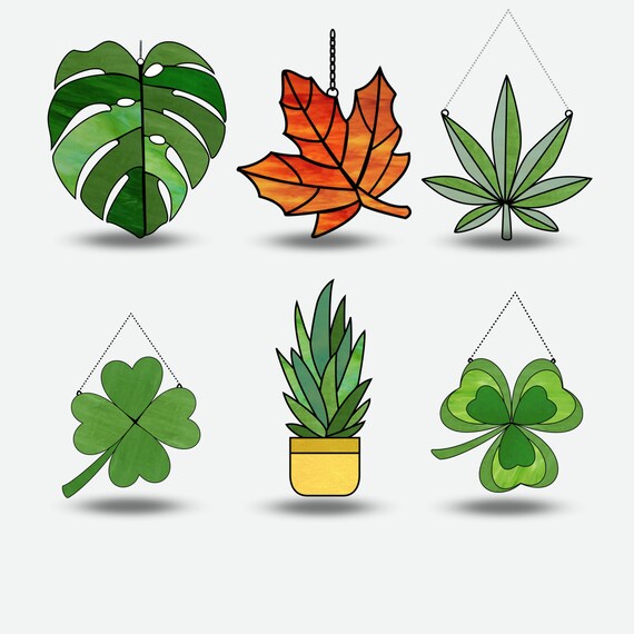 Leaf Stained Glass Patterns to Download Digital Patterns - Etsy