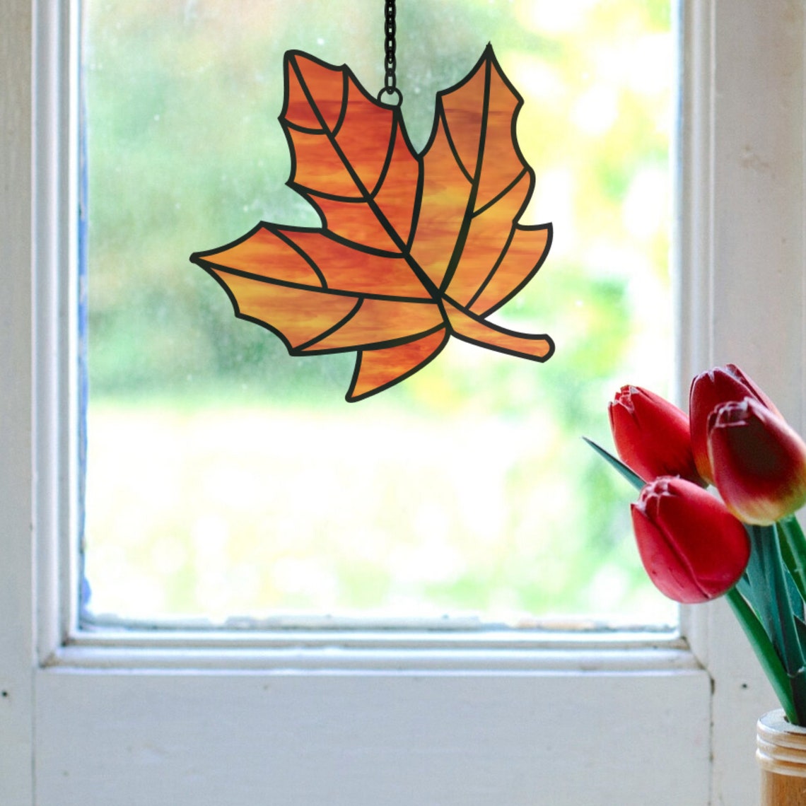 Maple Leaf Stained Glass Pattern Bundle Autumn and Spring - Etsy