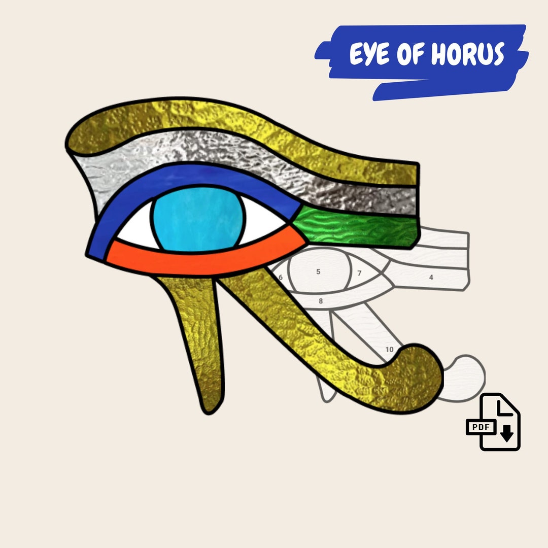 Eye of Horus Stained Glass Pattern: Easy Suncatcher Design (digital ...