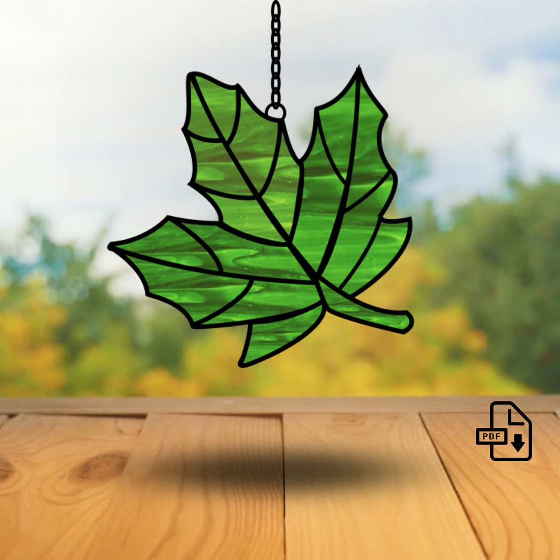 Maple Leaf Stained Glass Pattern Bundle Autumn and Spring - Etsy