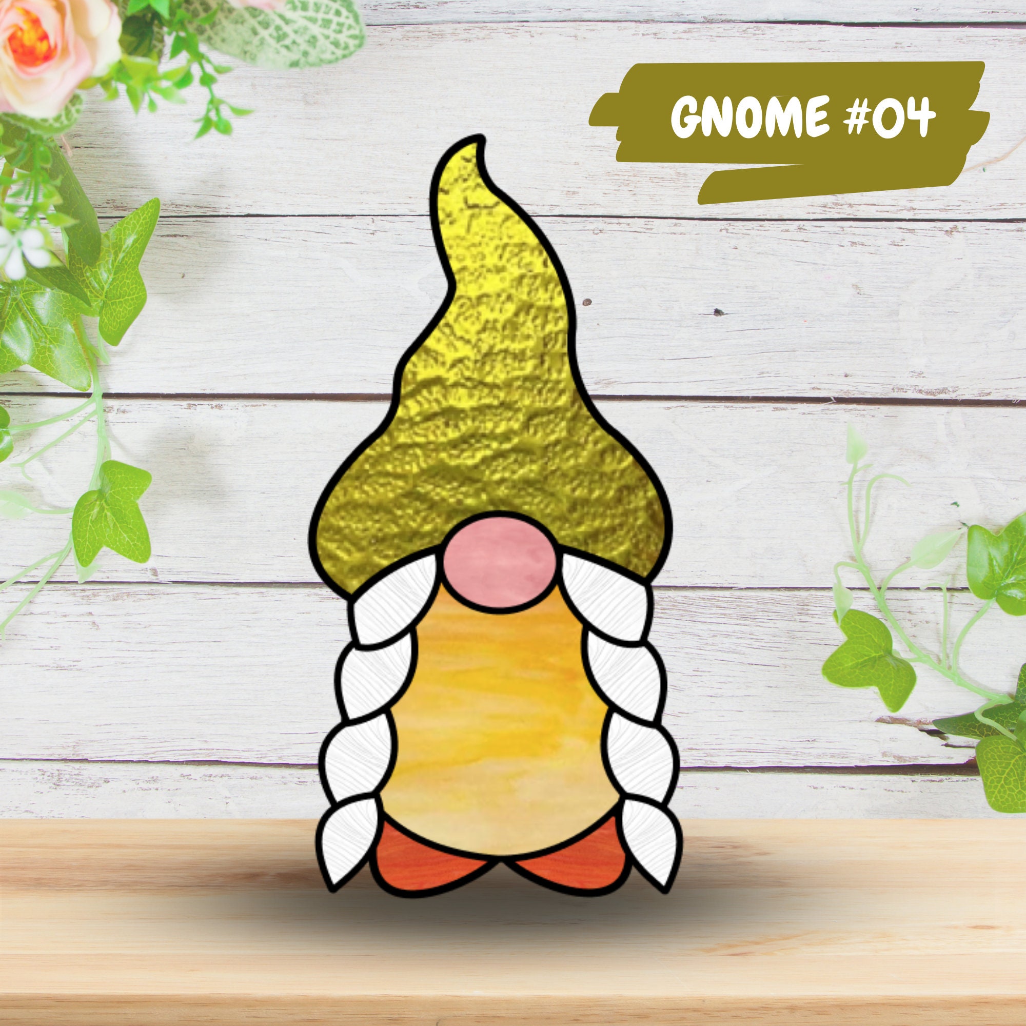 Gnome Stained Glass Pattern Pack Easy Stained Glass Gnome - Etsy UK