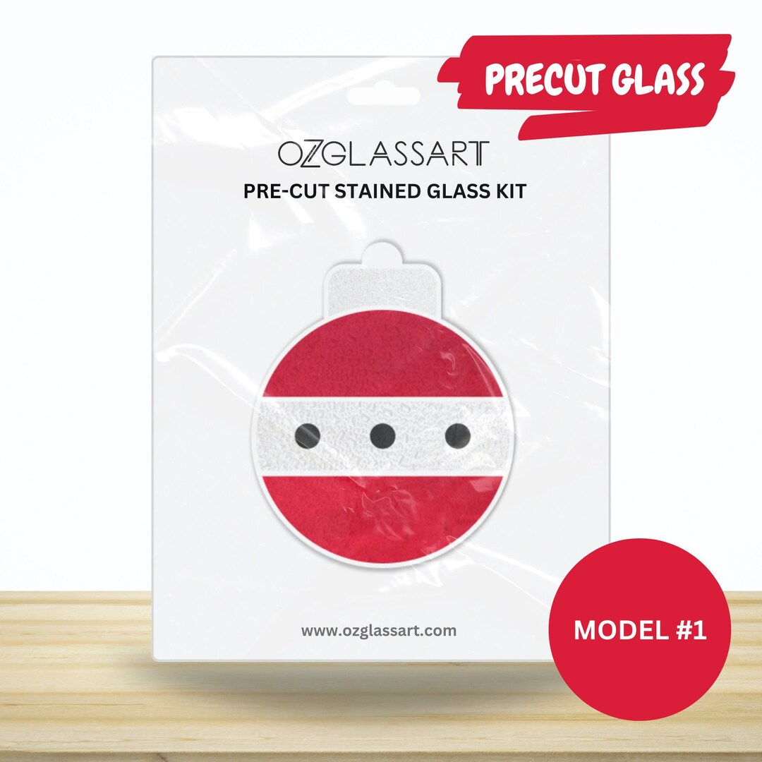 Precutchristmas Stained Glass Kit - Glass Christmas Pre-cut Craft Kit ...