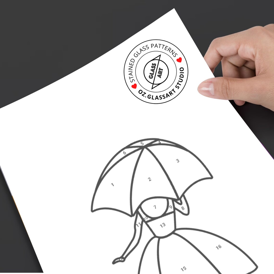 Girl With Umbrella Stained Glass Pattern: Modern Beginner Project (PDF ...