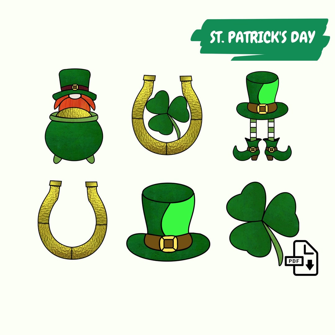 St. Patrick's Day Stained Glass Pattern Bundle Pack - Etsy