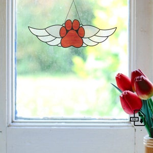 Pet Paw Angel Wings Stained Glass Pattern (digital Download) - Etsy