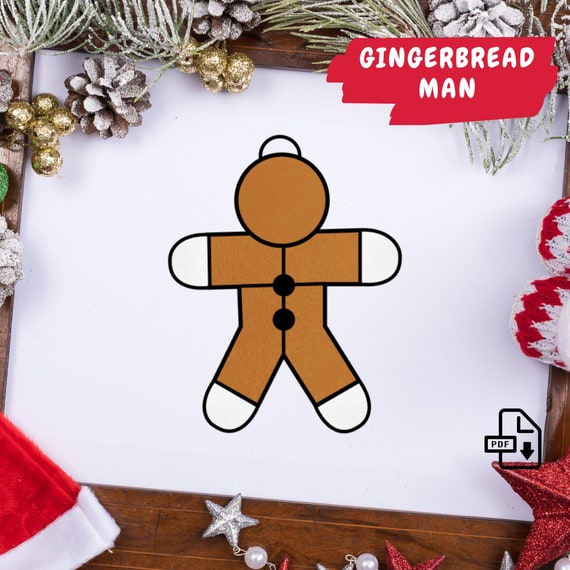 Gingerbread Man Stained Glass Pattern Christmas Pattern to - Etsy