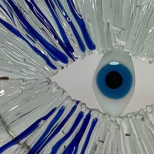 Modern Evil Eye Glass Decor With Brass Stand • Gift for Mother's Day ...