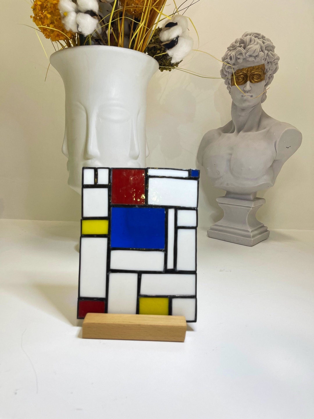 Piet Mondrian Stained Glass Panel • Home Decor • Gift for Her - Etsy