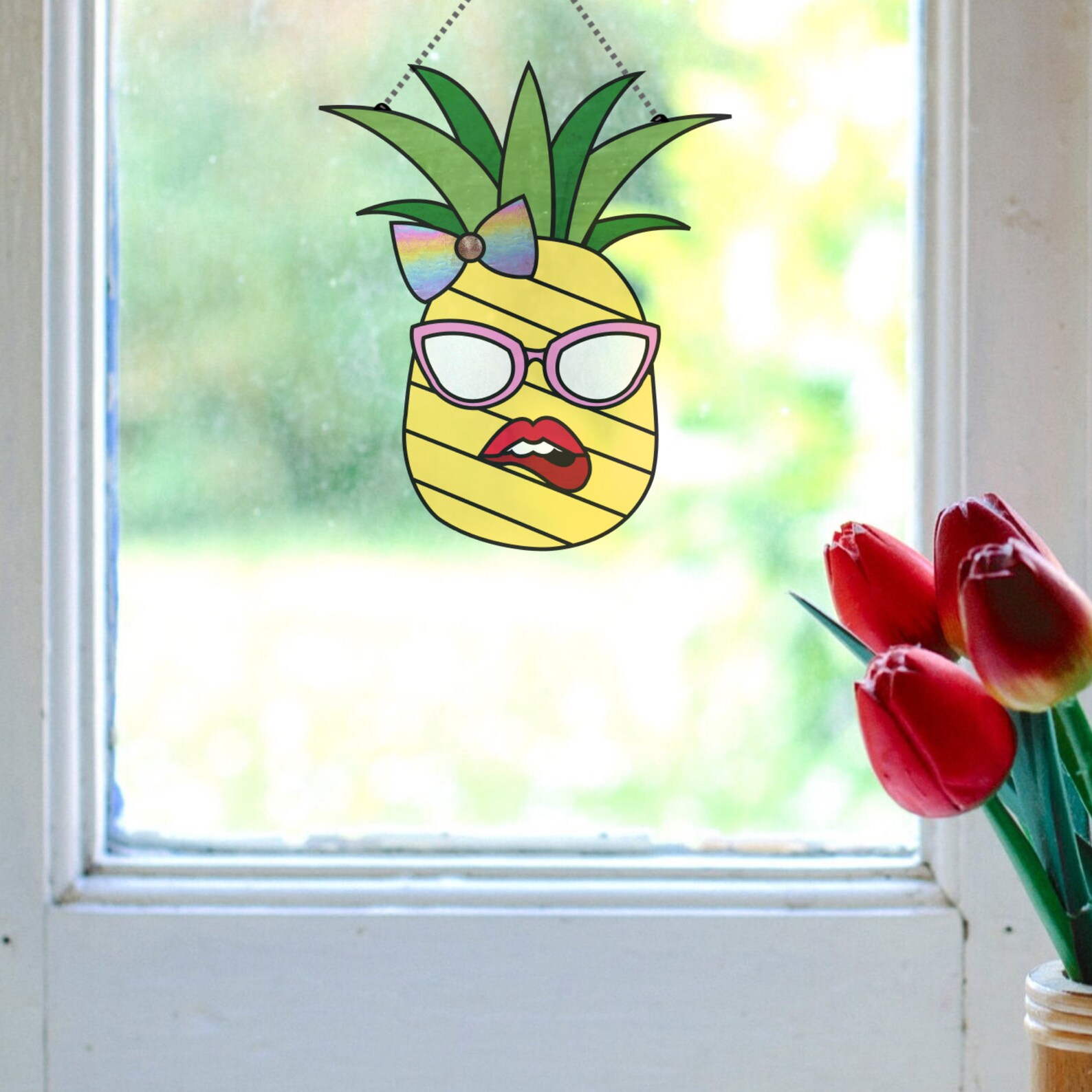 Stained Glass Pineapple Pattern • Unique 3D Miss Pineapple Pattern ...