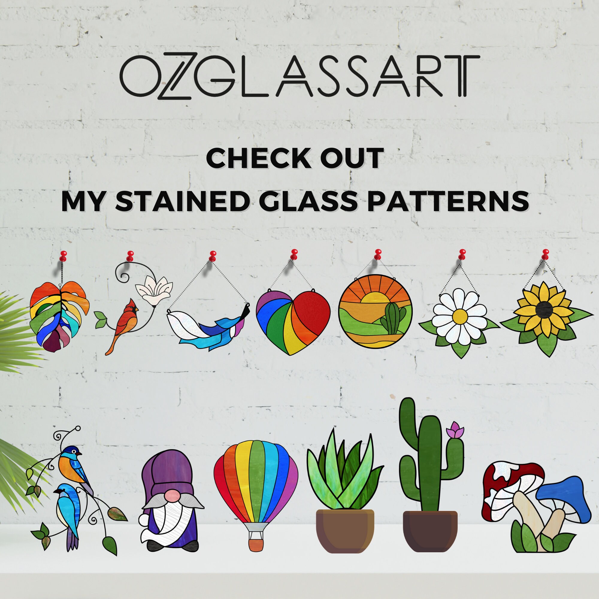 Girl With Umbrella Stained Glass Pattern: Modern Beginner Project (PDF ...