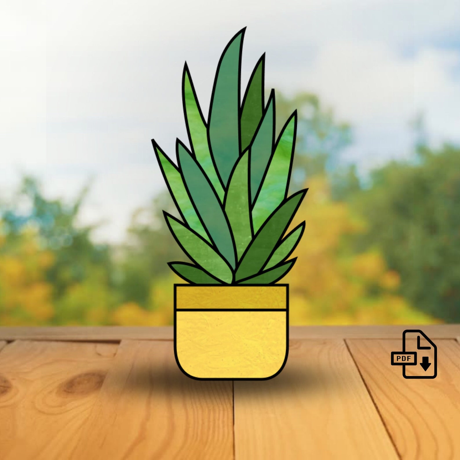 Agave Stained Glass Pattern • Beginner Friendly (digital Download) - Etsy
