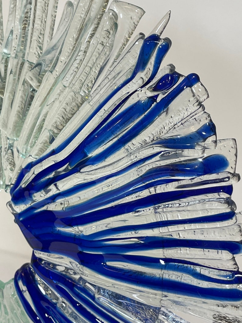 Modern Glass Disc Sculpture Abstract Fused Glass Disc - Etsy