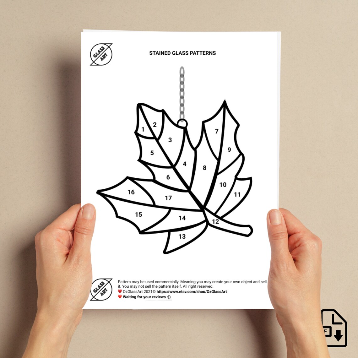 Maple Leaf Stained Glass Pattern Bundle Autumn and Spring - Etsy