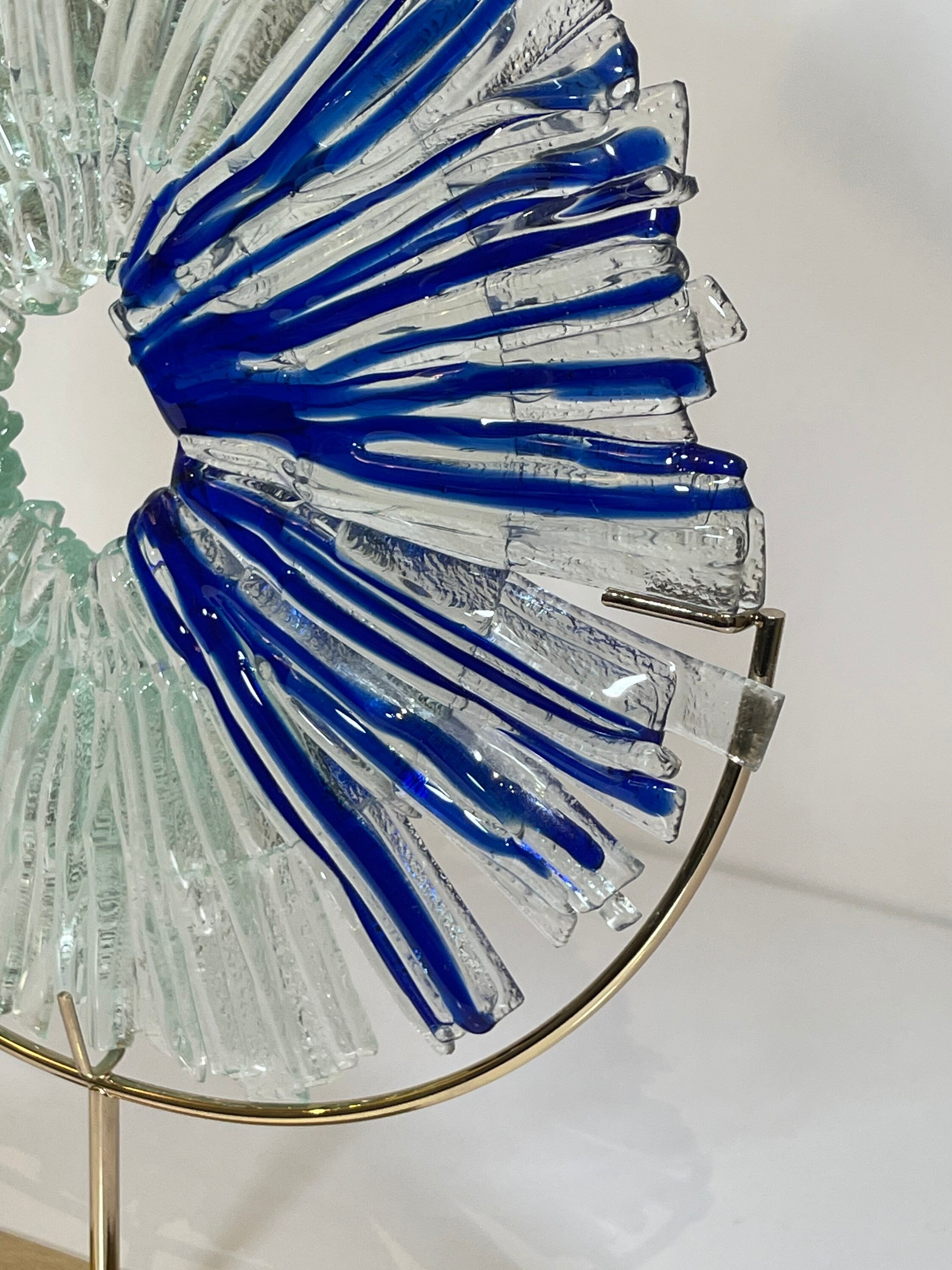 Modern Glass Disc Sculpture Abstract Fused Glass Disc - Etsy