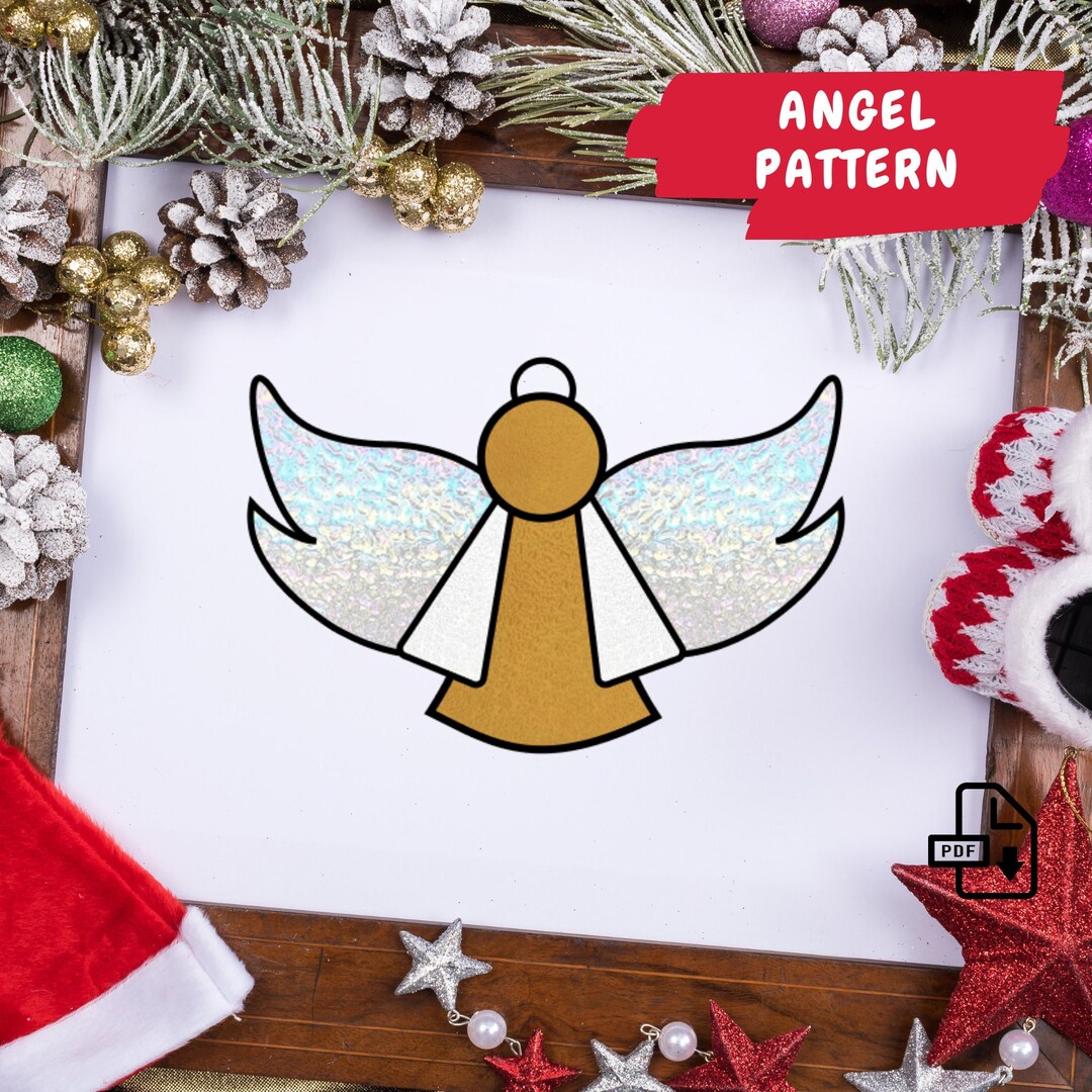 Stained Glass Angel Pattern • Christmas Tree Window Hanging Pattern - Etsy