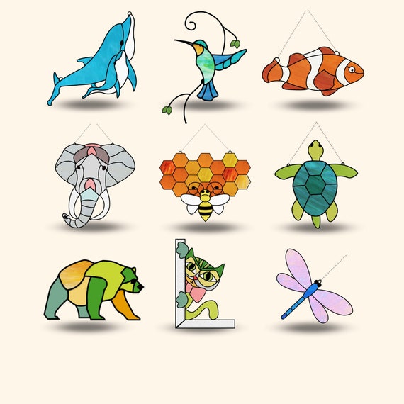Animal Stained Glass Patterns Mega Pack Digital PDF Download - Etsy