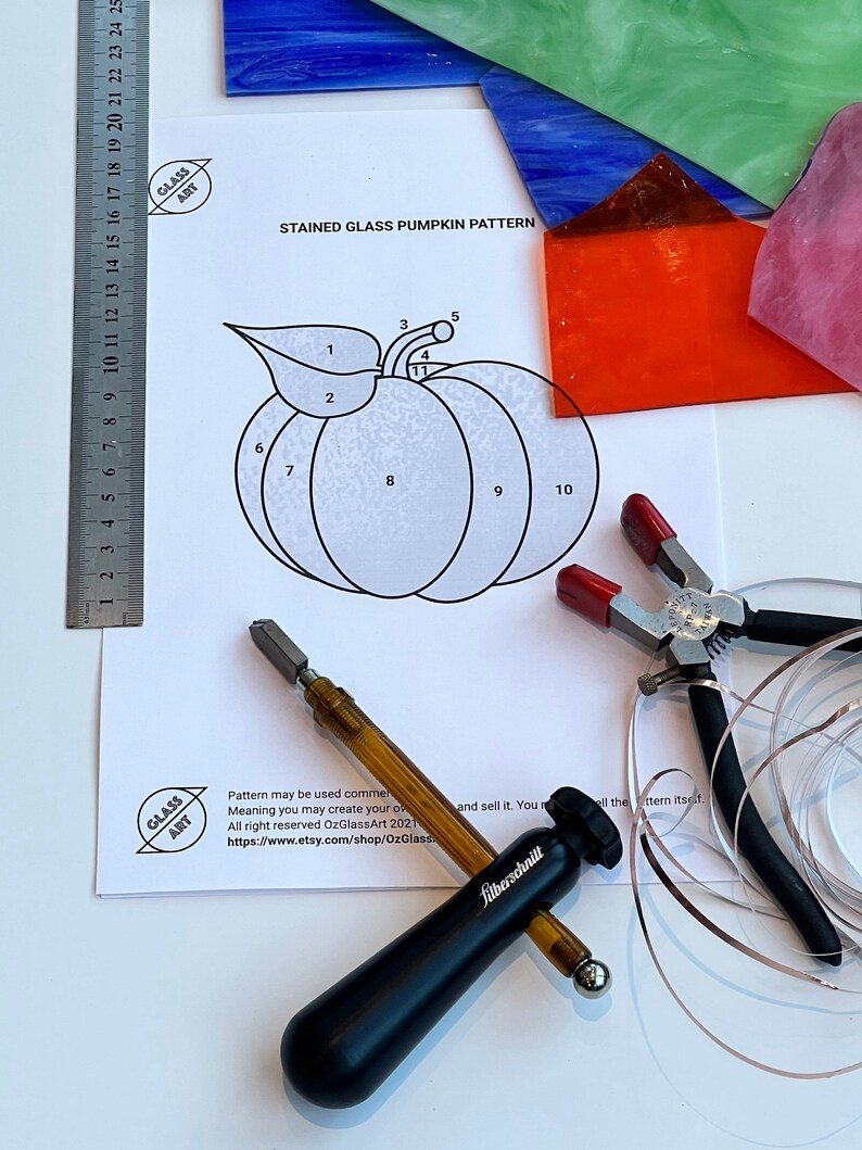 Pumpkin Stained Glass Pattern for Beginners | Halloween Craft (digital ...