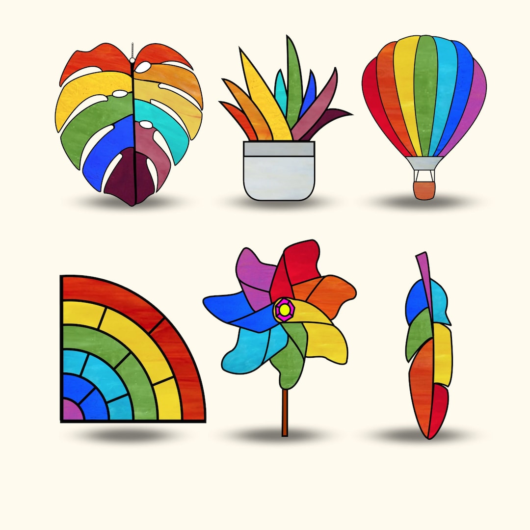 LGBTQ Stained Glass Patterns Pack. Easy Colorful Pride Patterns ...