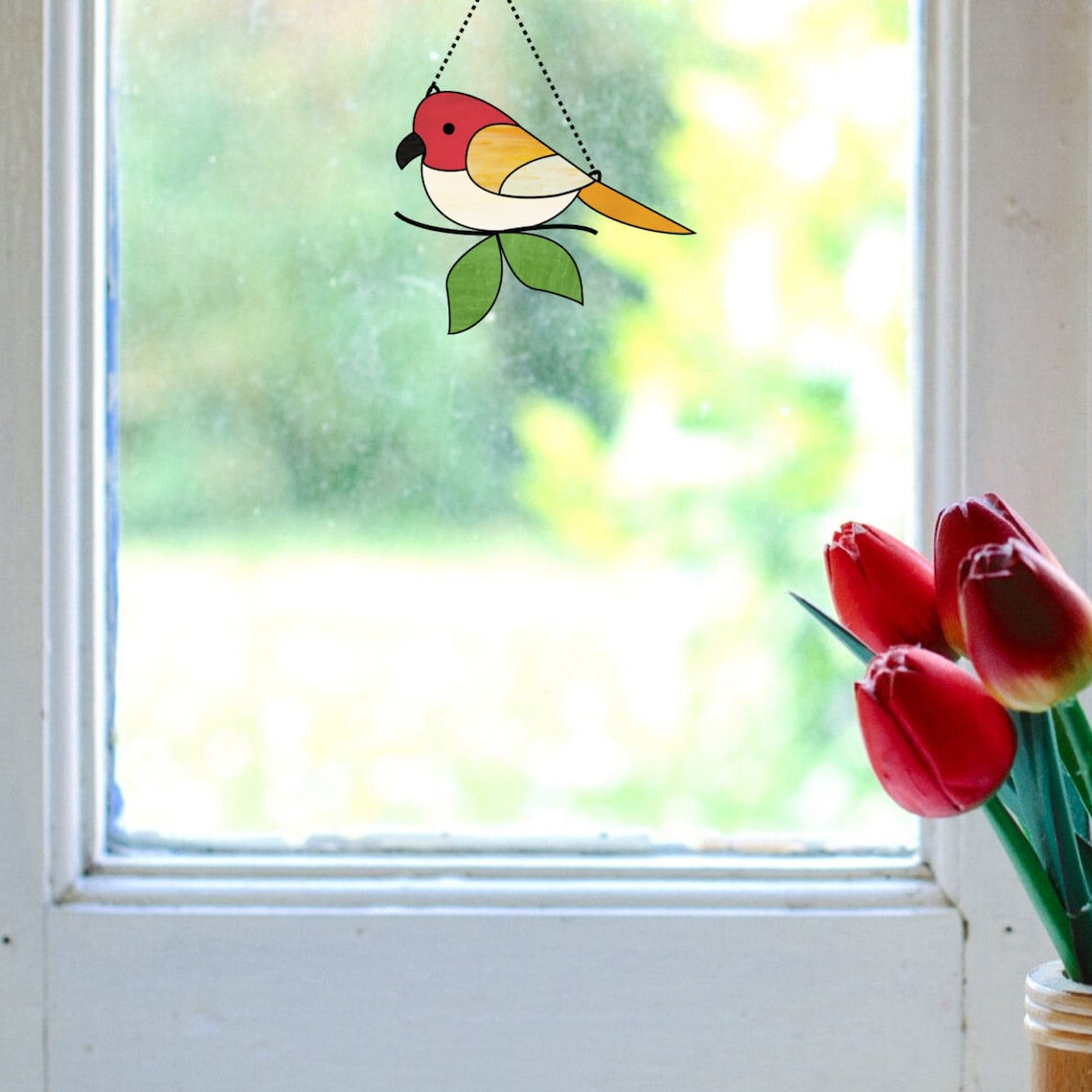 Beginner Stained Glass Pattern Easy Bird Stained Glass - Etsy