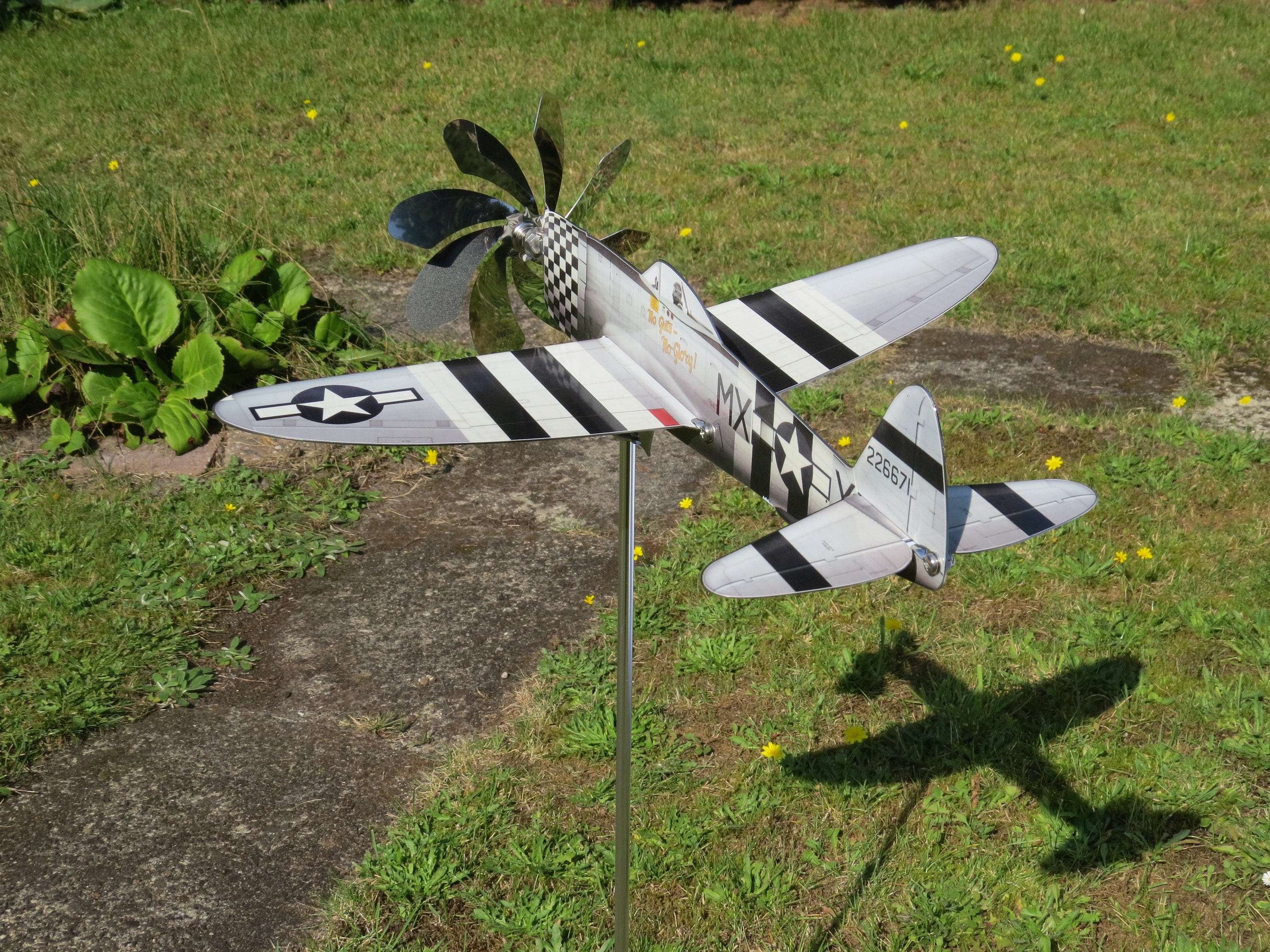 P-47 Thunderbolt Wind Spinner, Stainless Steel Aircraft Garden Decor - Etsy