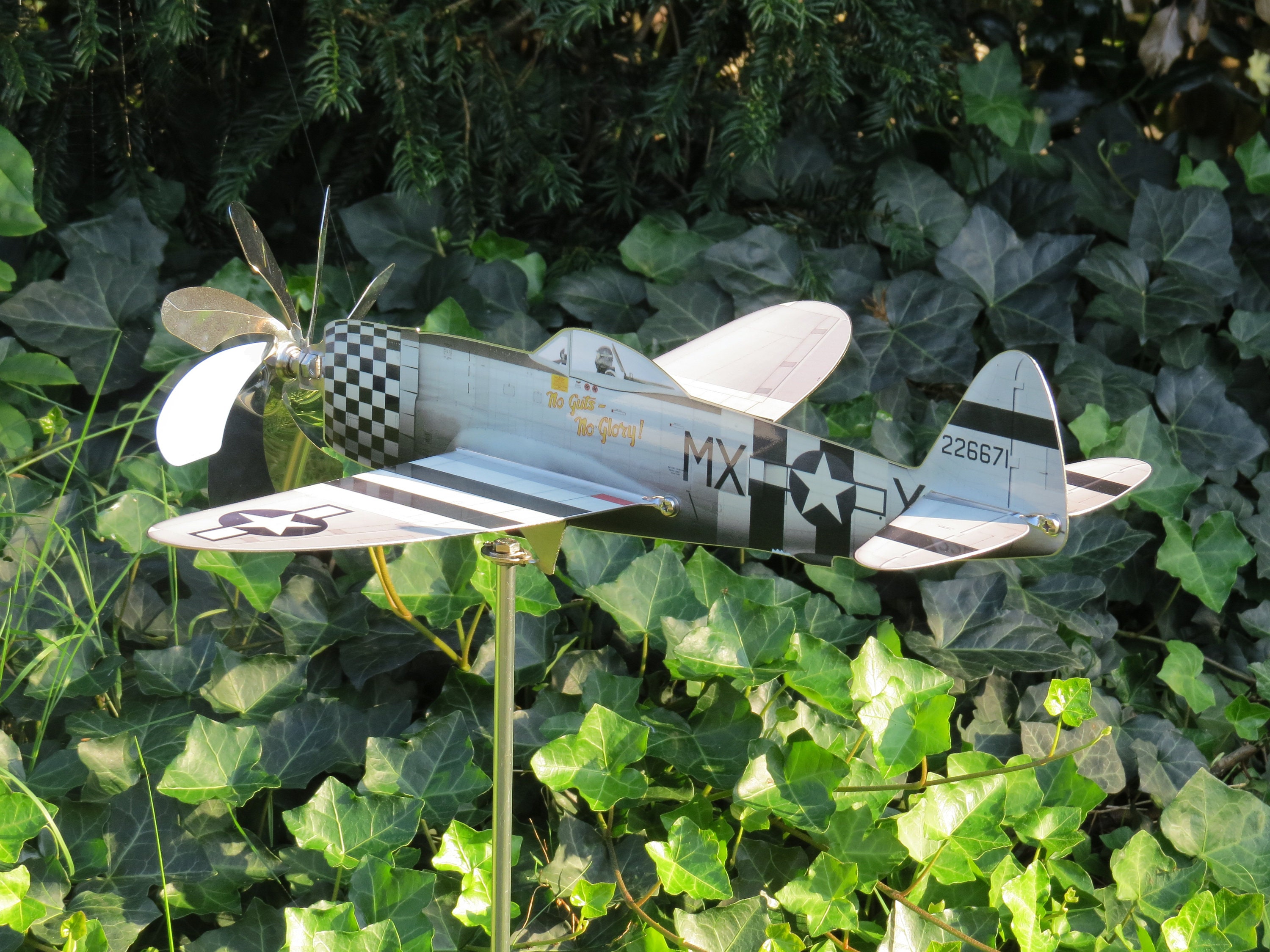 P-47 Thunderbolt Wind Spinner, Stainless Steel Aircraft Garden Decor - Etsy