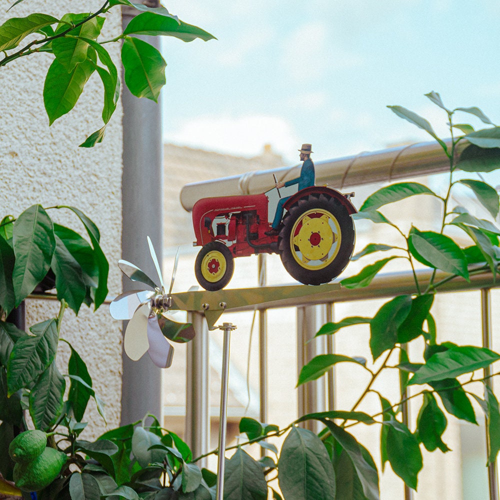 Red Tractor as Wind Spinner to Decoration Your Garden or Balcony - Etsy